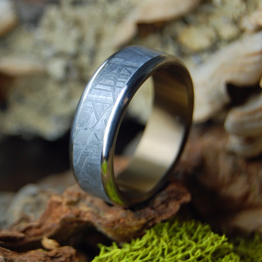 Gray Wedding Rings & Bands: Unique Meteorite, Titanium & Opalescent ...