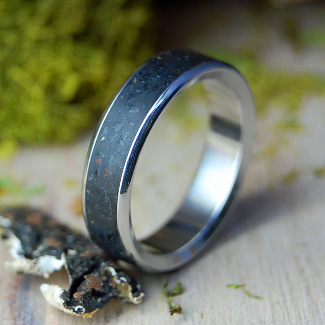 Full‑Width Sand Inlay Ring – Bold Titanium Band Made from Your Own ...