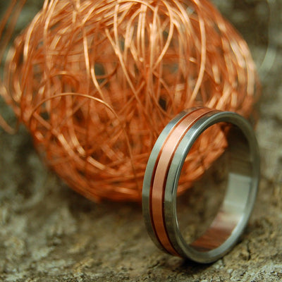 Minter + Richter | Titanium Rings - Copper Meets Titanium - Mens Rings ...