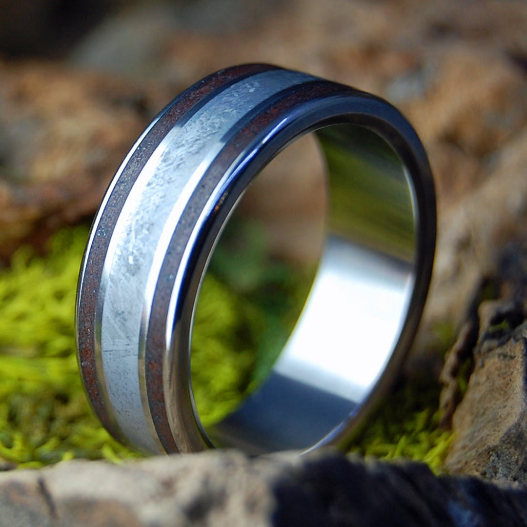 Fiery Red Wedding Rings & Bands - Jasper, Palm Wood, Resin & More ...